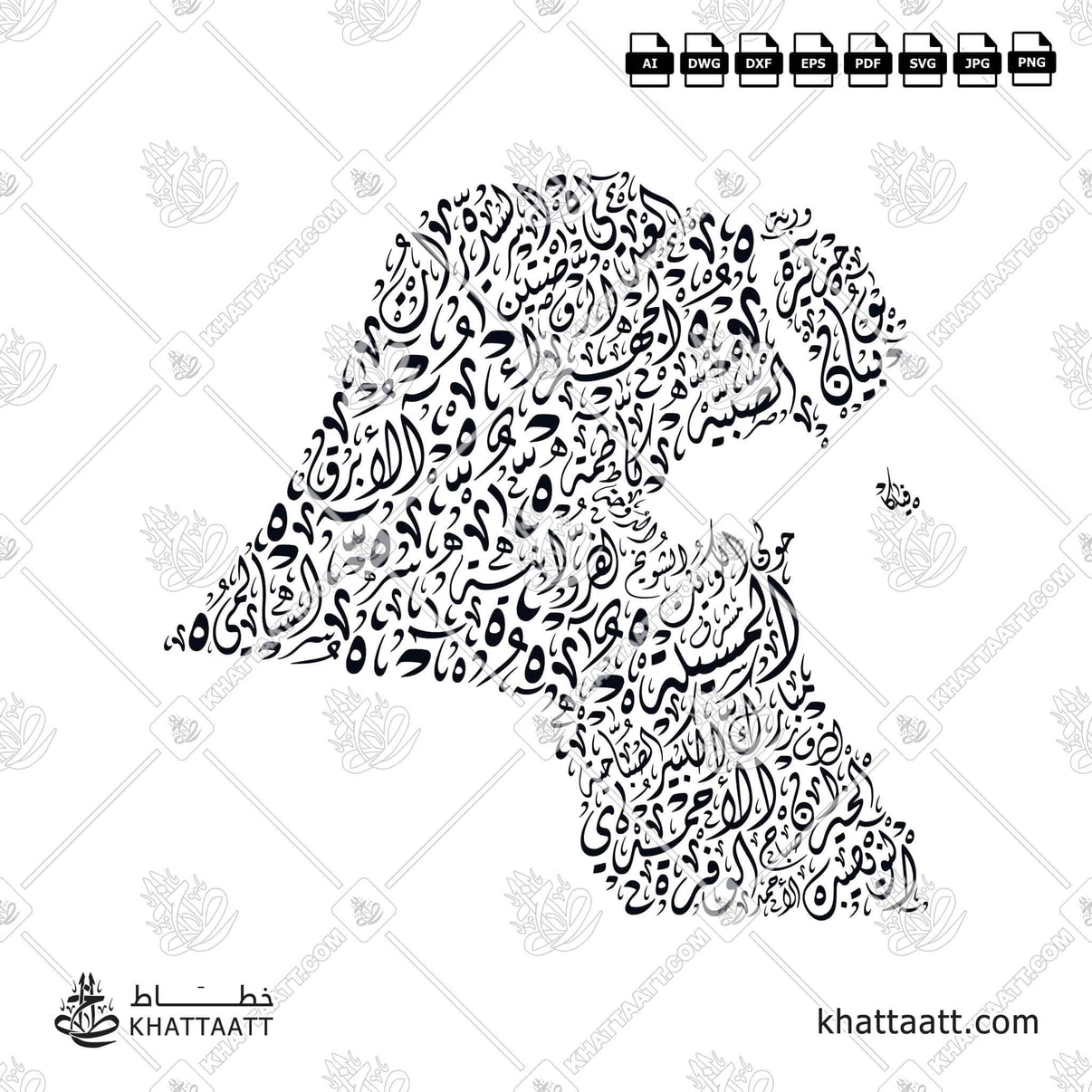 Kuwait map with names of governorates and areas – KHATTAATT