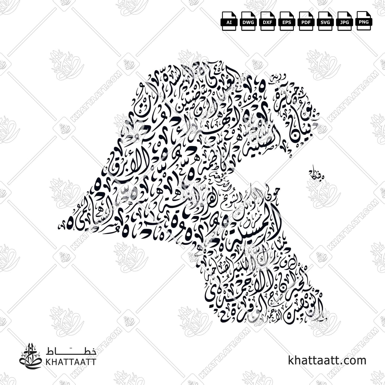 Kuwait map with names of governorates and areas – KHATTAATT